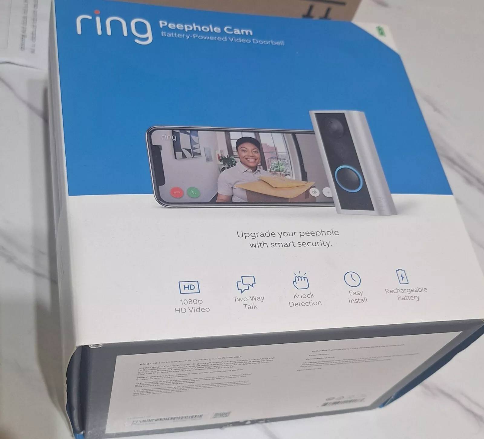 Ring Peephole Cam – Smart video doorbell, HD video, 2-way talk, easy ...
