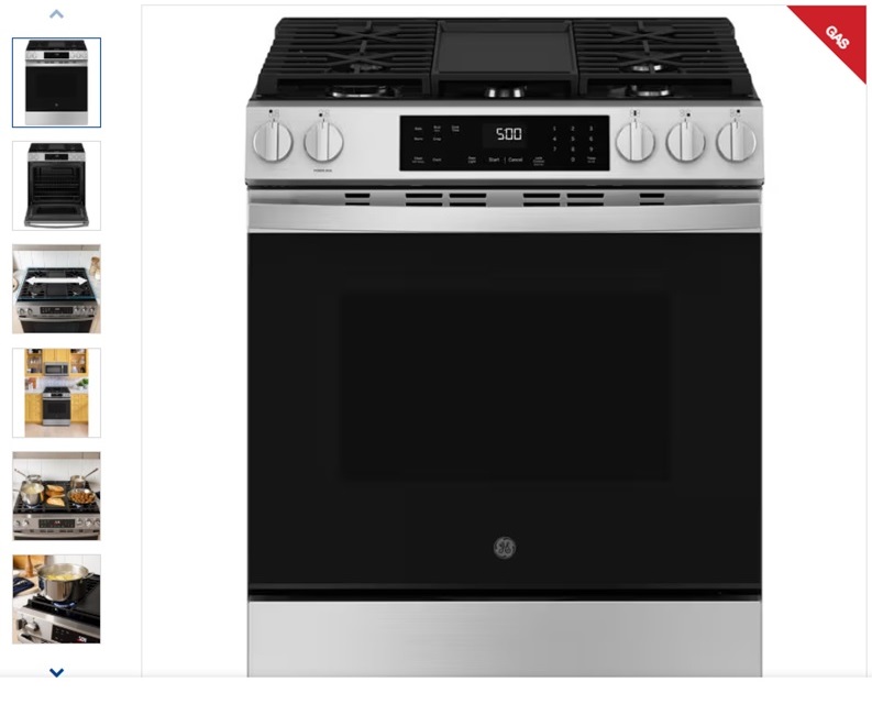 GE Series 30 in. 5.3 cu. ft. Slide-In Gas Range with 5 Sealed Burners ...